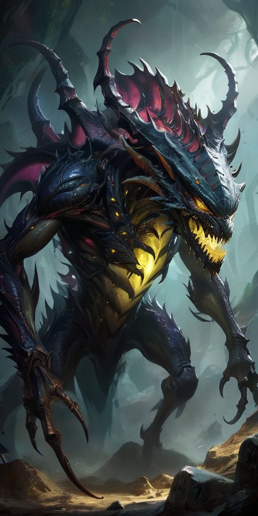 Emerging from a shadowy rift i | image created by Caption Master ...
