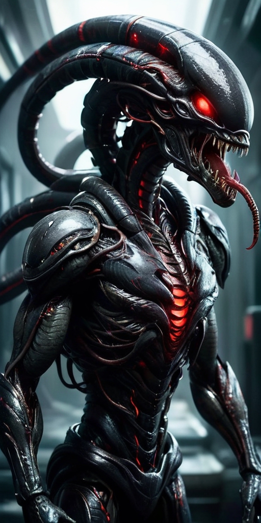 A terrifying alien-monster hyb | image created by Caption Master ...