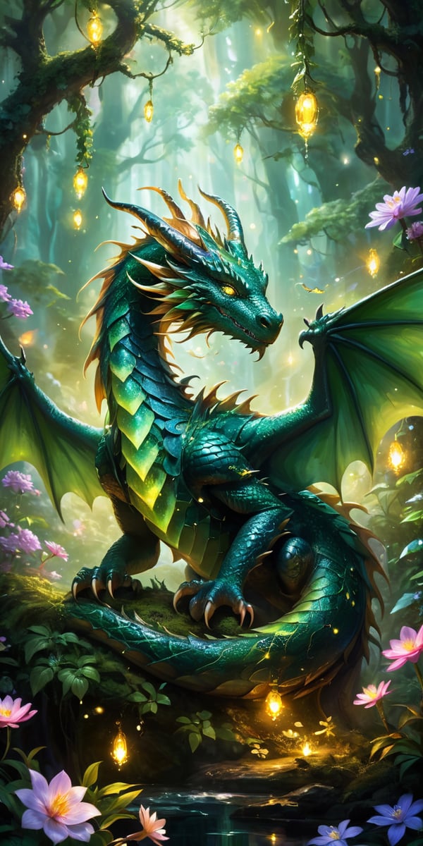 A magnificent dragon resting i | image created by Caption Master ...