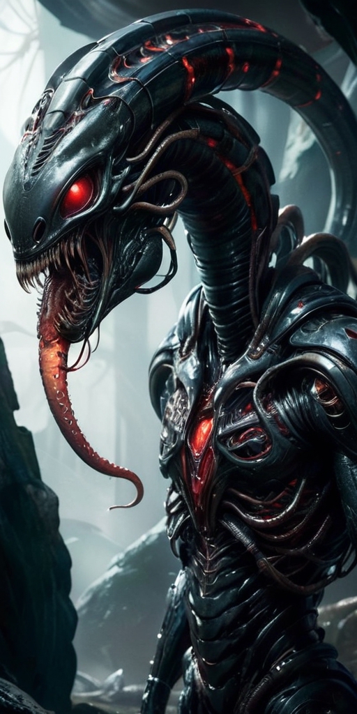A terrifying alien-monster hyb | image created by Caption Master ...