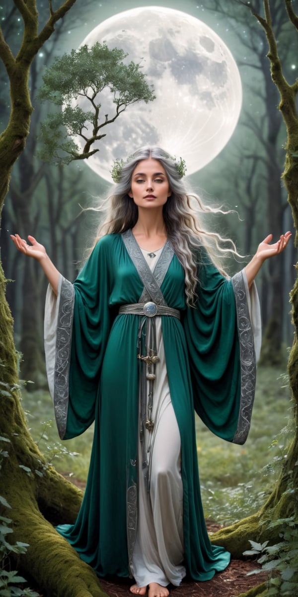 The Moonlit Druid Standing in | image created by Caption Master ...
