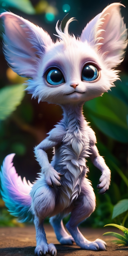 A baby alien with fluffy, feat | image created by Caption Master ...