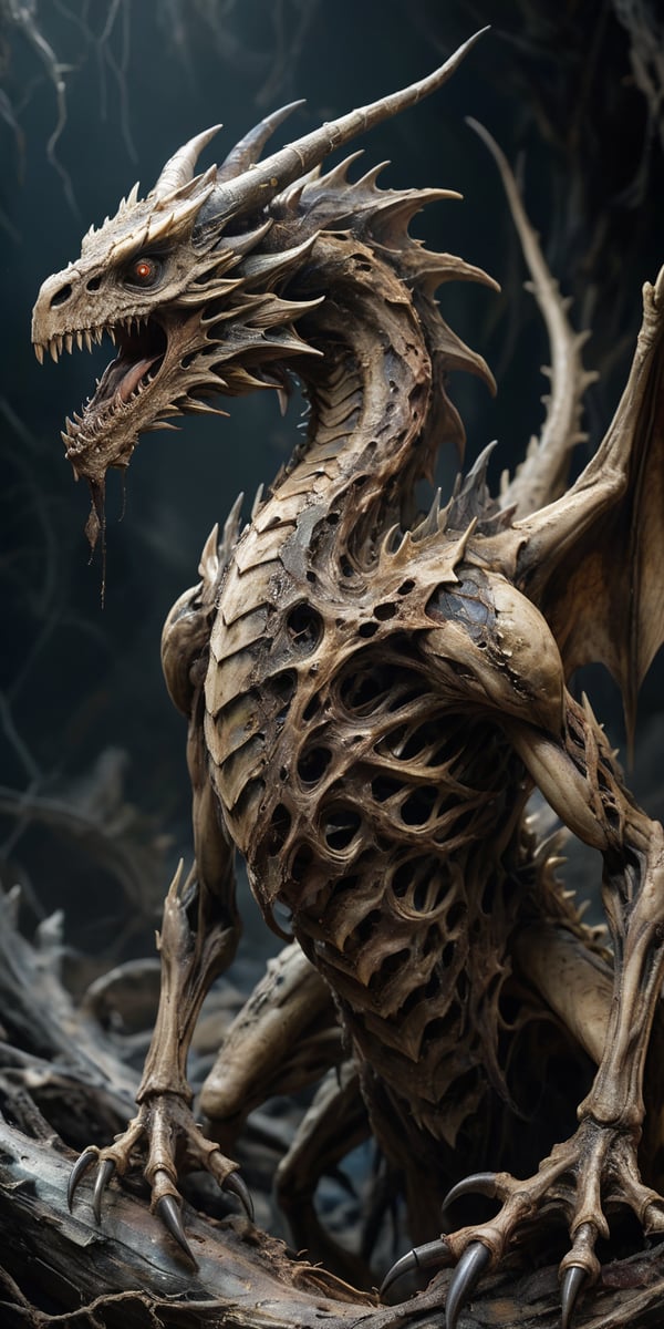 A grotesque dragon with twiste | image created by Caption Master ...