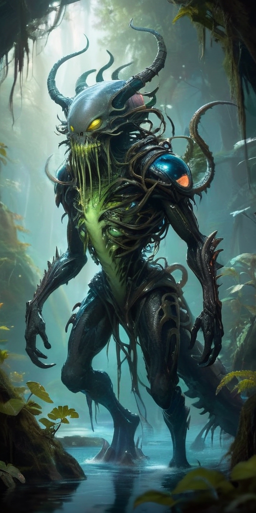 A colossal alien-monster hybri | image created by Caption Master ...