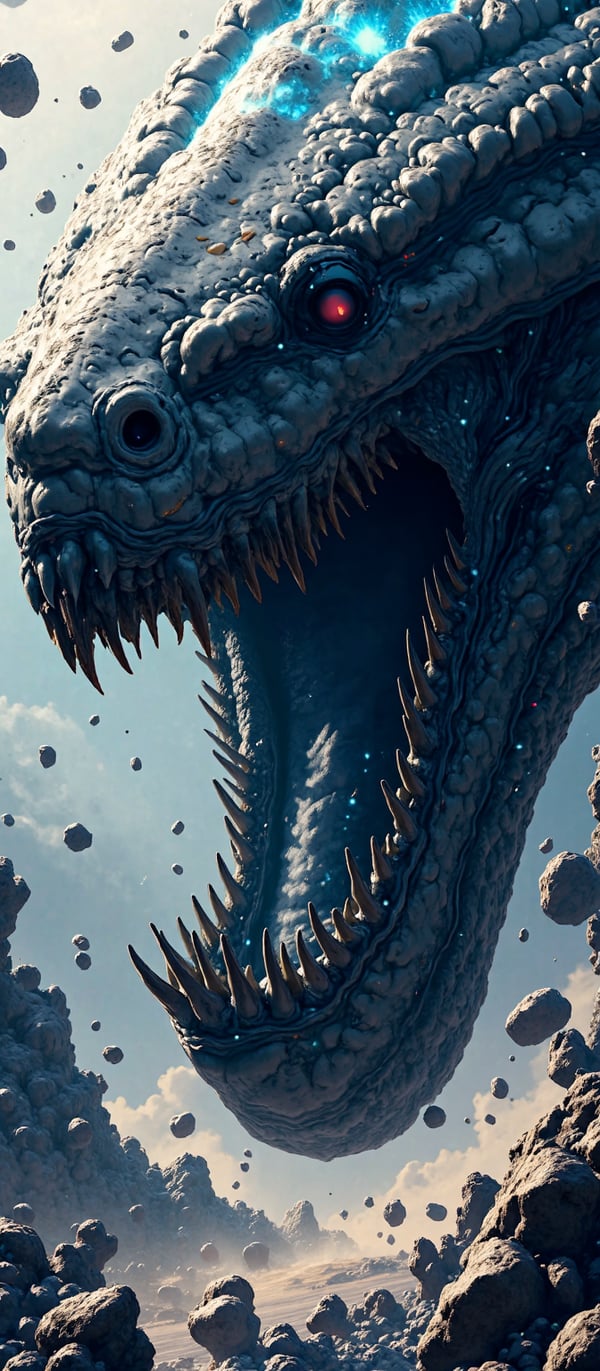 A colossal alien monster is se | image created by Caption Master ...