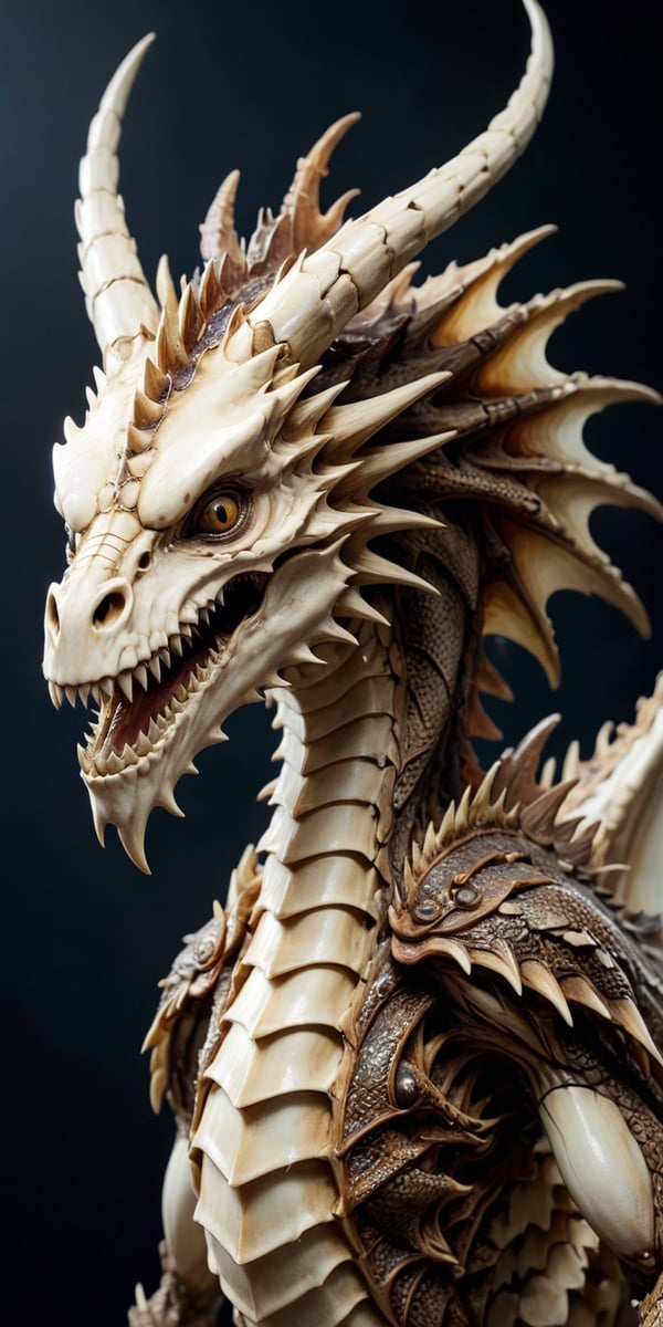 A colossal bone dragon, its f | image created by Caption Master ...