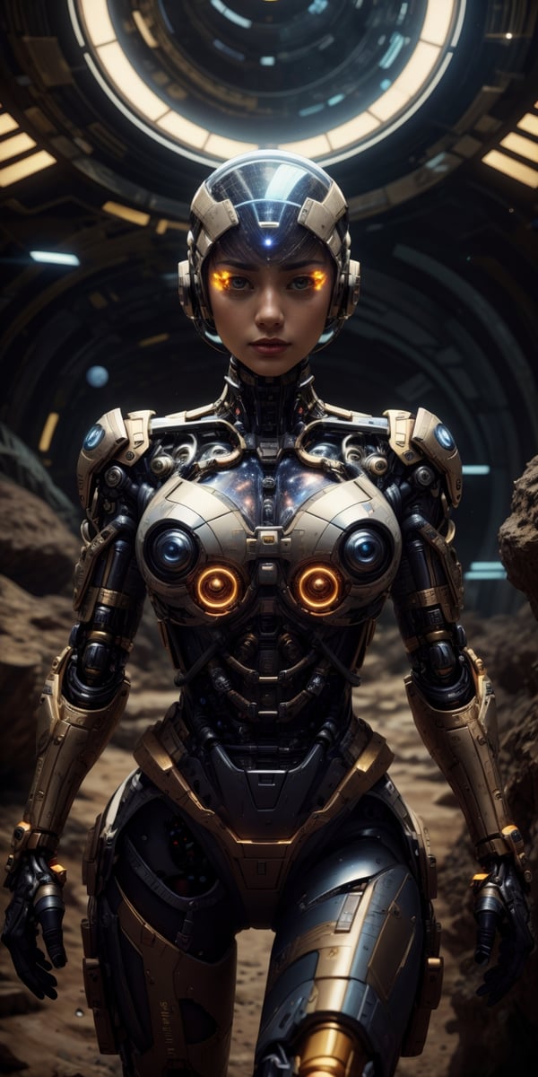 A lone cyborg, her mechanical | image created by Caption Master ...