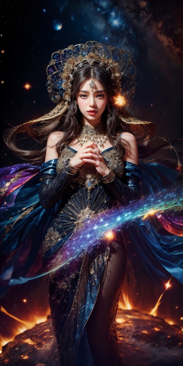 Cosmic Weaver A woman with ski | image created by Caption Master ...