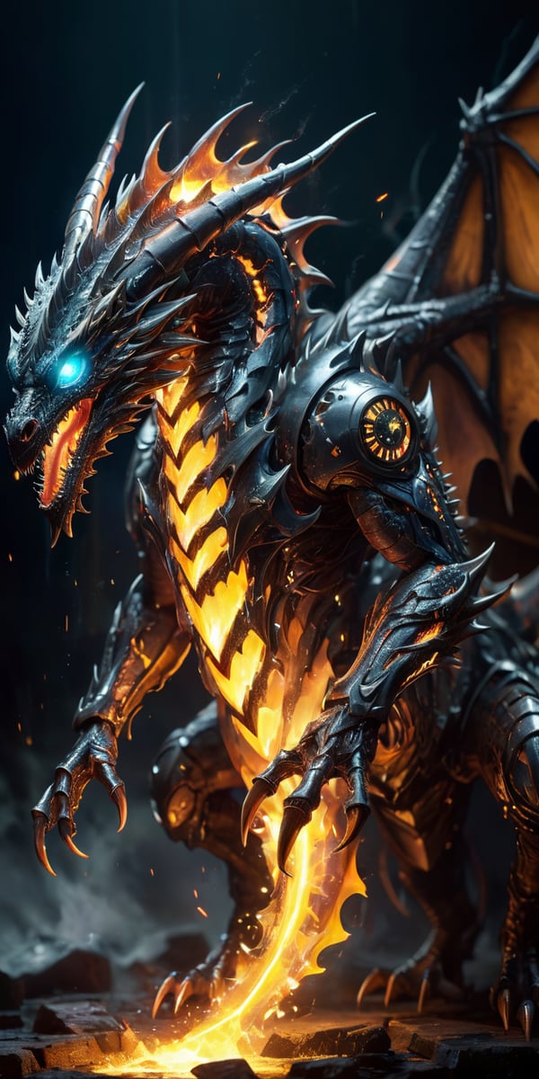 A cybernetic dragon, a horrifi | image created by Caption Master ...