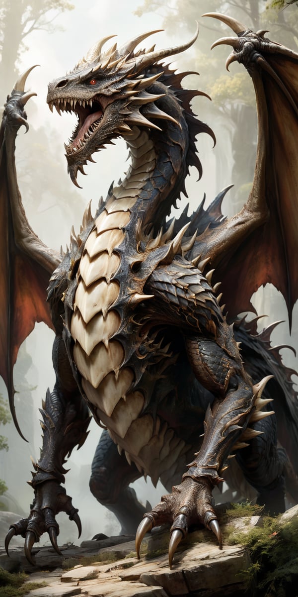A colossal bone dragon, its f | image created by Caption Master ...