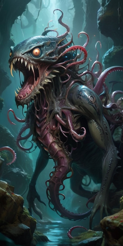 The Abyssal Devourer In the de | image created by Caption Master ...