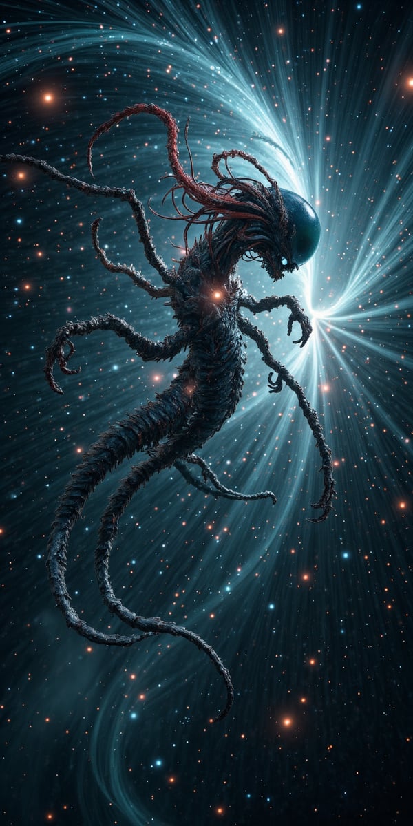 A bizarre alien creature with | image created by Caption Master ...