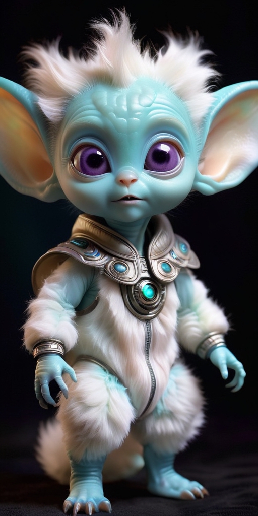 An alien infant with a body th | image created by Caption Master ...