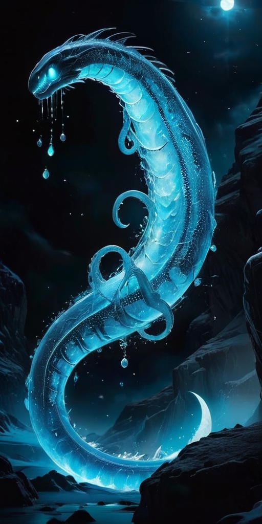 A colossal, serpentine creatur | image created by Caption Master ...