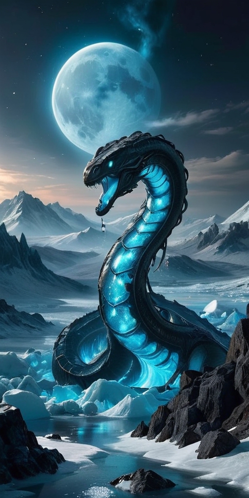 A colossal, serpentine creatur | image created by Caption Master ...