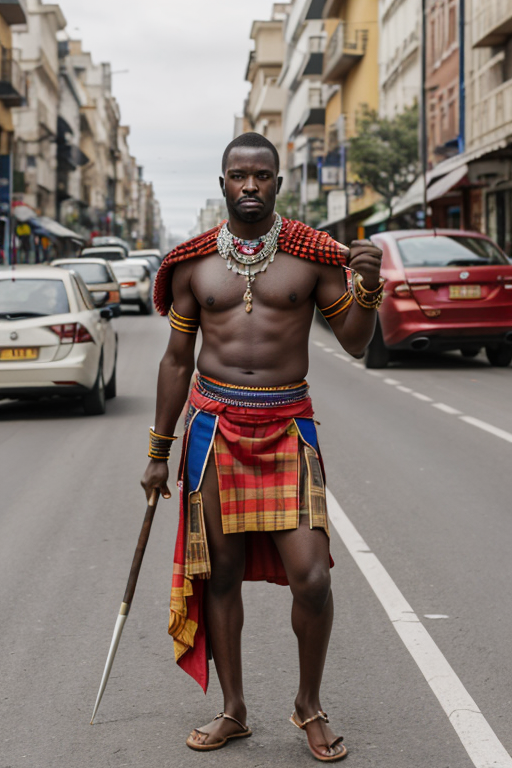 A modern day Maasai moran | image created by dennaibz | Tensor.Art