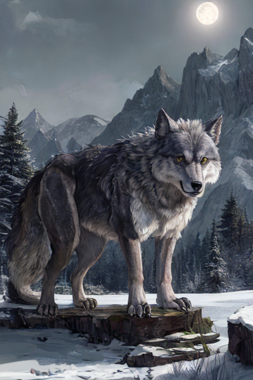 Giant Grey Wolf | image created by Grey | Tensor.Art