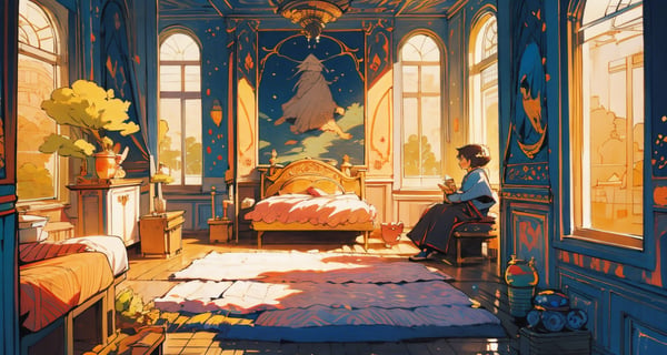 a room, concept art, pixiv, co | image created by PixelPi | Tensor.Art