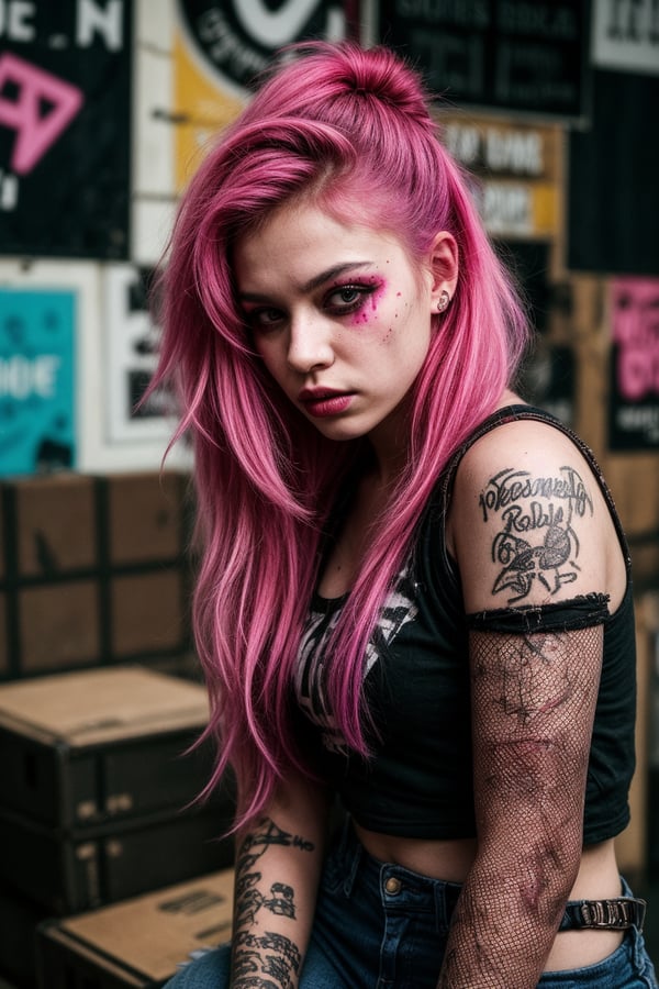 A rebellious youth: A close-up | image created by SKLTNC | Tensor.Art