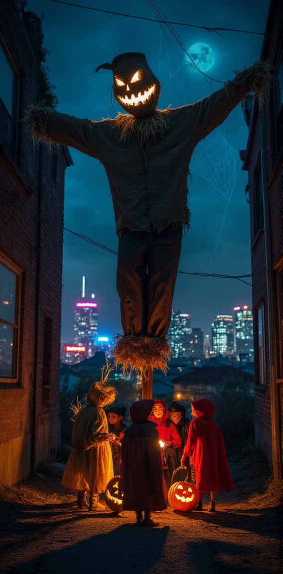 scarecrow in halloween night | image created by Official SketchZa ...