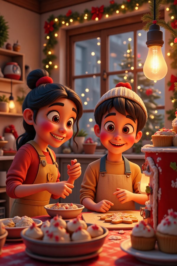 A cozy 3D Pixar-style cartoon | image created by Azwar Black Mask ...