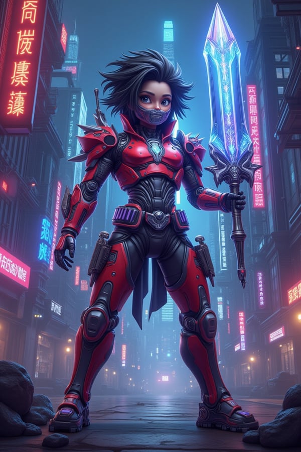 In a vibrant cartoon-illustrat | image created by Azwar Black Mask ...
