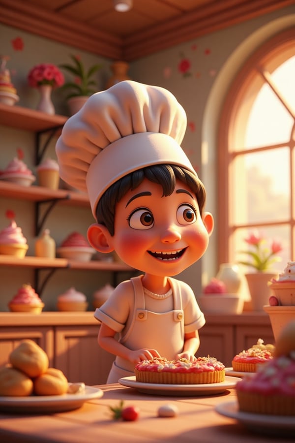 A charming 3D cartoon-style ba | image created by Azwar Black Mask ...