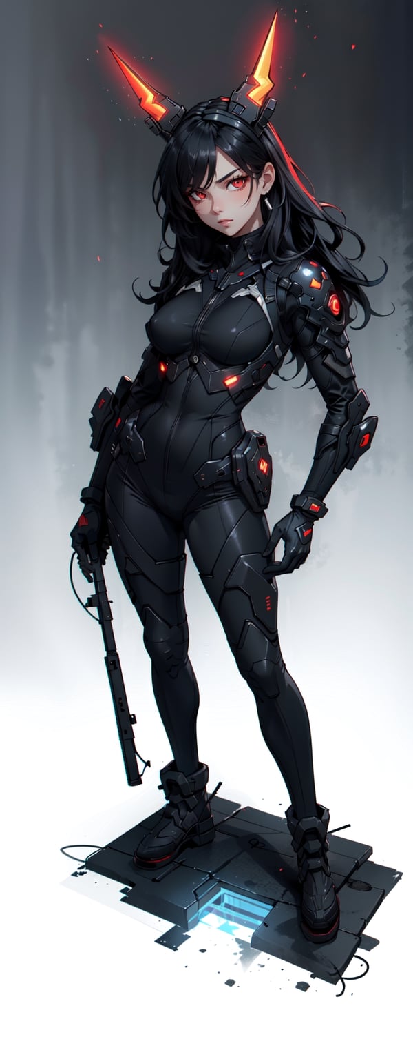 One female, red_eyes, black ha | image created by Kaiokenblu | Tensor.Art