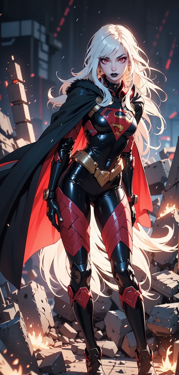 One female, red_eyes, glowing | image created by Kaiokenblu | Tensor.Art
