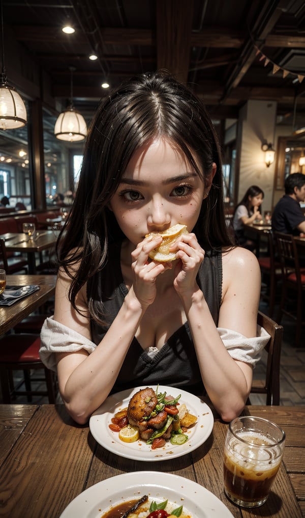 Girl Eating | image created by Shi Xifeng 💕🤞 | Tensor.Art
