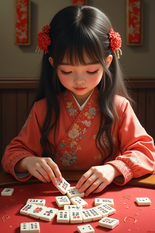 Girls playing mahjong | image created by user_617258676985691651 ...