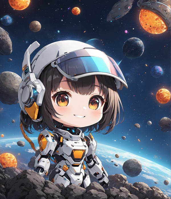 Chibi robot girl in space 😁 | image created by Max AI | Tensor.Art