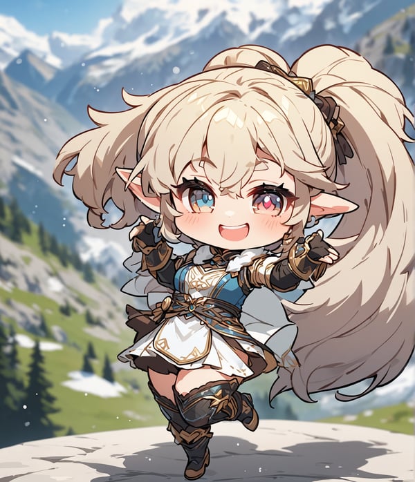 Chibi elf warrior girl in the | image created by Max AI | Tensor.Art