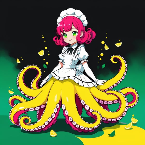Pineoctopus with vivid-yellow | image created by Wild Rabbit | Tensor.Art