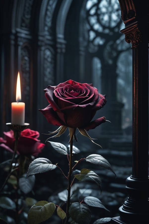 Dark Magic Rose | image created by Kingston Petofi | Tensor.Art