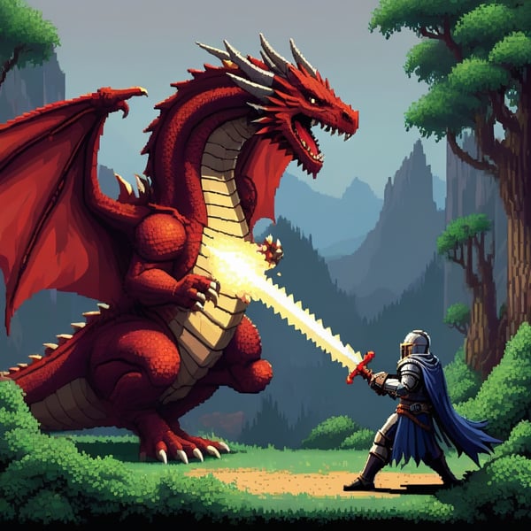 Pixel art 8-bit Fantasy knight | image created by Kingston Petofi ...