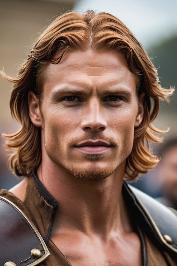 a handsome redhead male look | image created by Sally | Tensor.Art