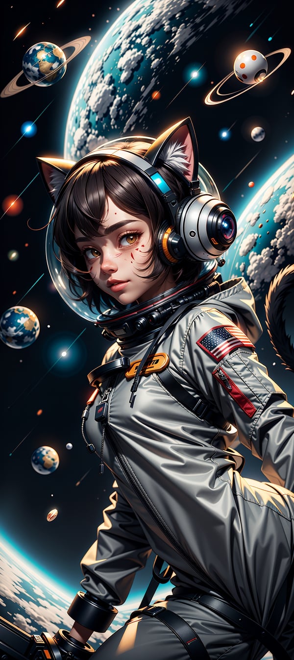 a cat girl astronaut exploring | image created by Ðeäler | Tensor.Art