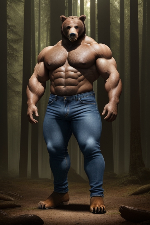 humanoid male bear. very big. | image created by riron | Tensor.Art