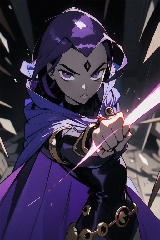 Raven, Teen Titans, Grey skin, | image created by chapato99 | Tensor.Art