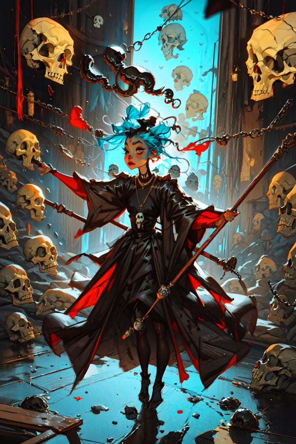 full body, shaman, undead, wit | image created by user ...