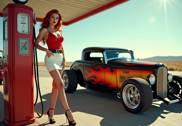 On Route 66 A hot redhead will | image created by MadCat Sigma ...