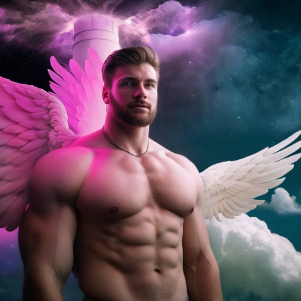 8k, Fluffy White Angel male, p | image created by BabyBoyPeace93 ...