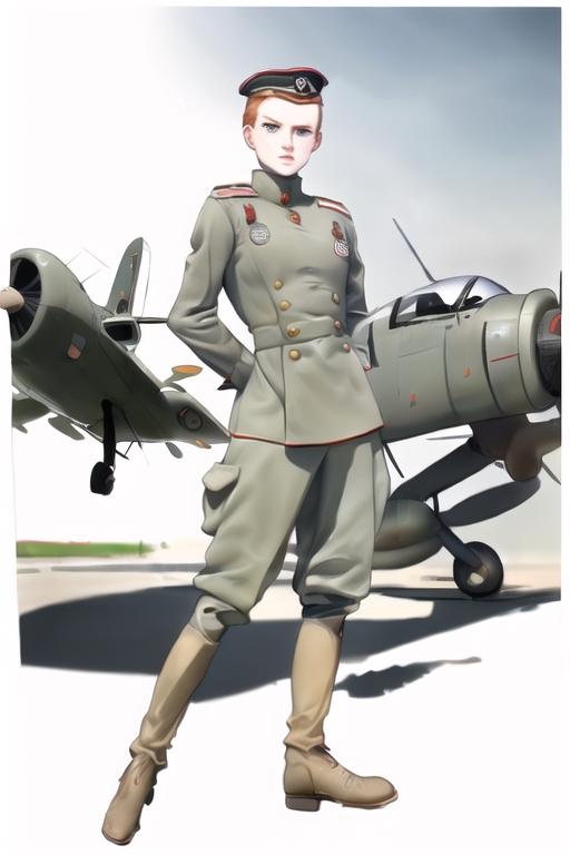 man in WWI german pilot unifo | image created by Crastana | Tensor.Art