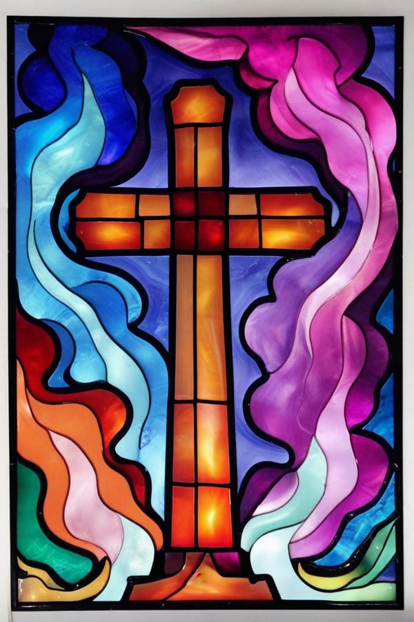 A cross is made up of colorful | image created by Ai Art Vision ...