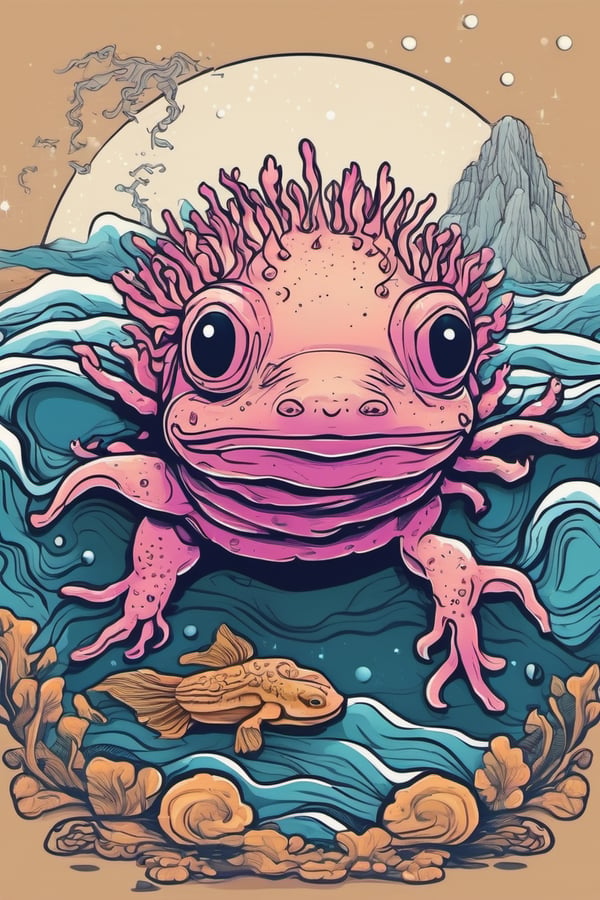 illustration of human Axolotl, | image created by CosioArt | Tensor.Art