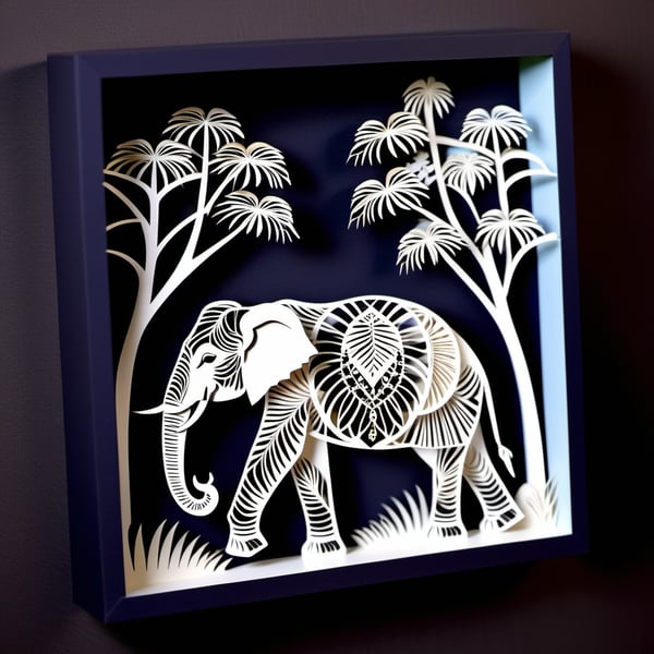 3D papercut shadow box of Indi | image created by toufik kj18 | Tensor.Art
