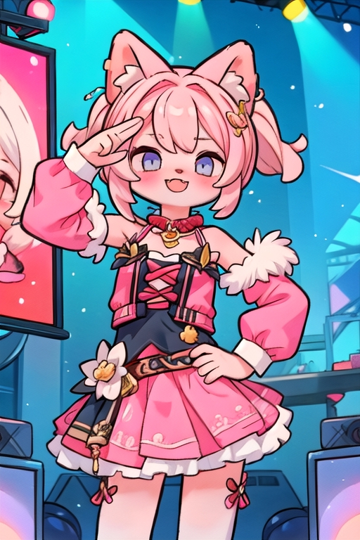 cute pink furry | image created by SunnyFox | Tensor.Art