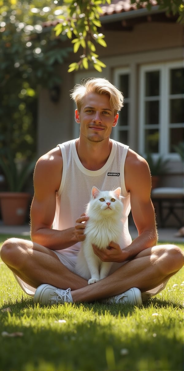 Chico con su gato | image created by aramismcy | Tensor.Art