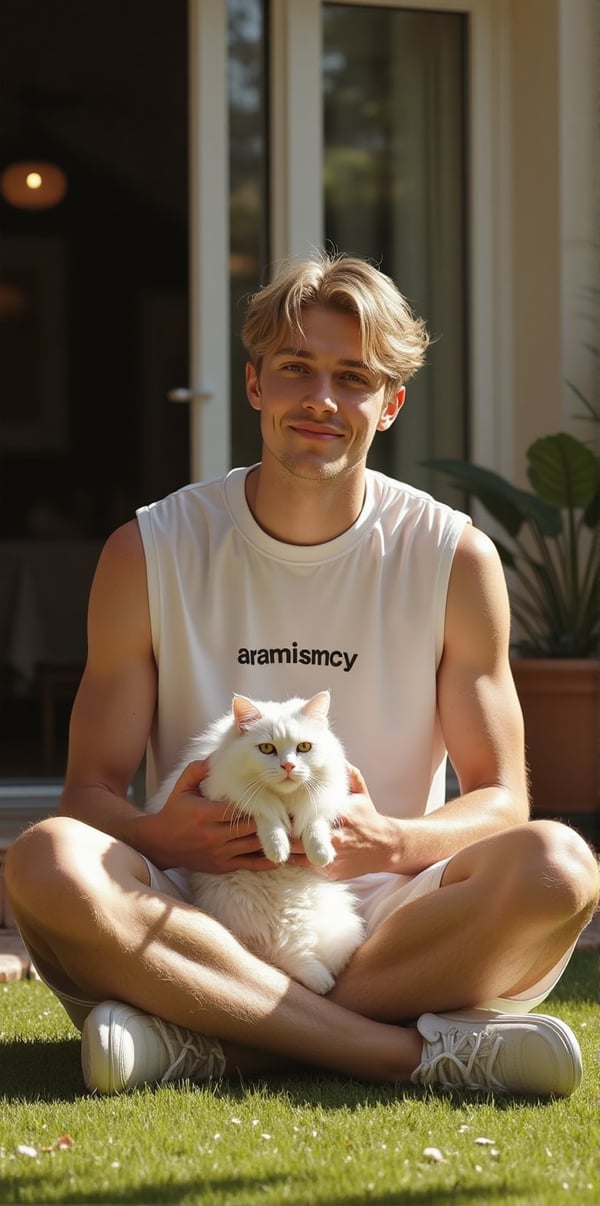 Chico con su gato | image created by aramismcy | Tensor.Art